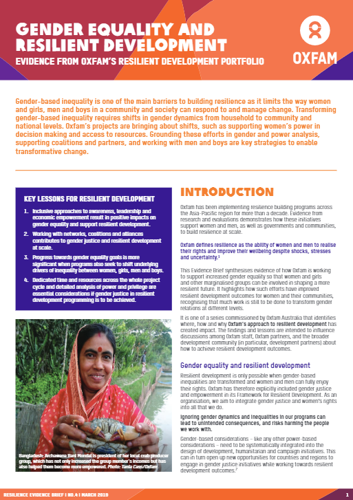 Oxfam's Gender Equality and Resilient Development Portfolio, 2019 ... Oxfam's Gender Equality and Resilient Development Portfolio, 2019 ...